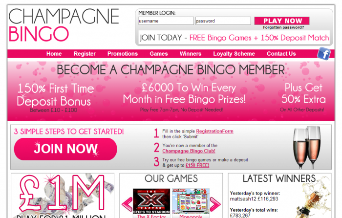 Champagne Bingo Review | You Have £150 Bonus Cash Here!