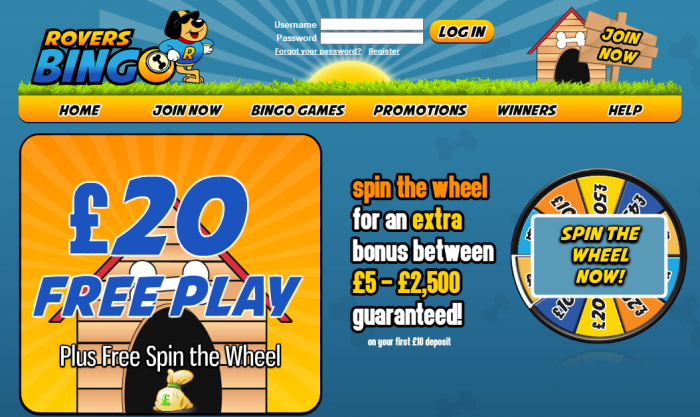 Rovers Bingo | You Have £20 Bonus Cash Here