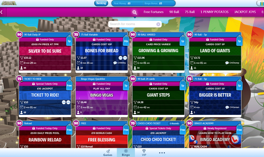 Giant Bingo | Claim Your 120 FREE Bingo Tickets Offer!