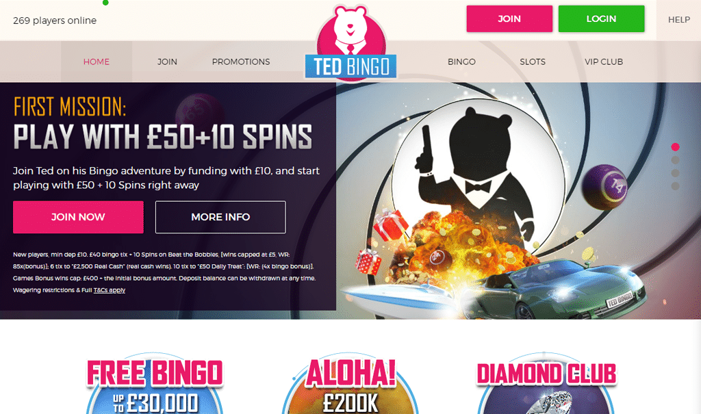 Ted Bingo | Get Your £40 Bonus + 10 FREE Spins Here!